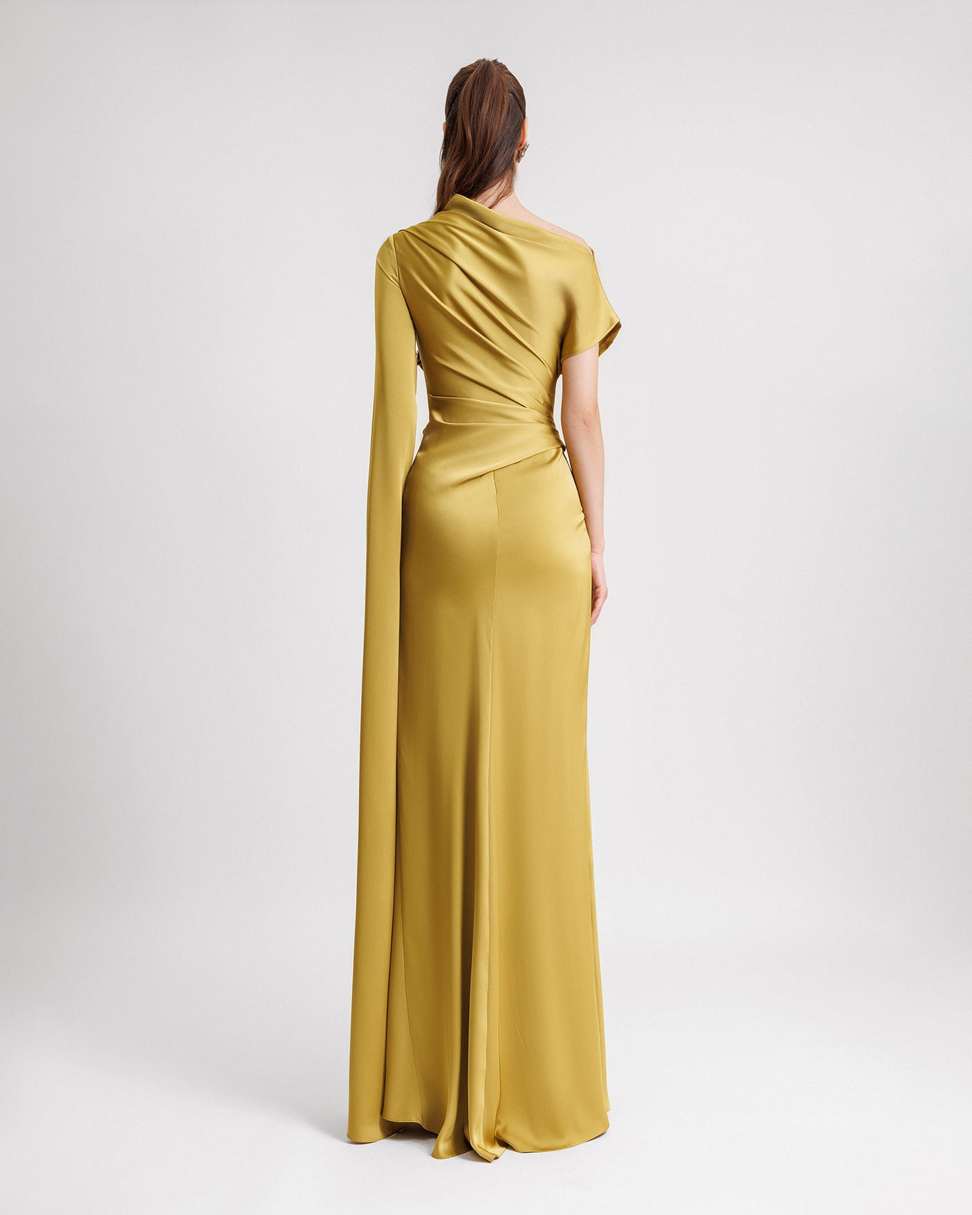 Gemy Maalouf | Evening Dresses | Asymmetrical Neckline Draped Dress