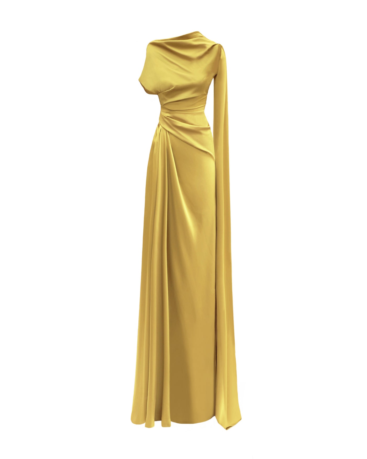 Gemy Maalouf | Evening Dresses | Asymmetrical Neckline Draped Dress